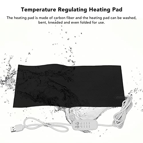 Temperature Regulating Heating Pad, 4 Gear USB Power Waterproof Electric Cloth Heater DC5V Applied to Pet or the Residence of Small(10x20cm/3.94x7.87in)