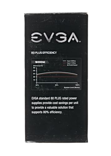 EVGA 500 W1, 80+ WHITE 500W Power Supply( 100-W1-0500-KR)