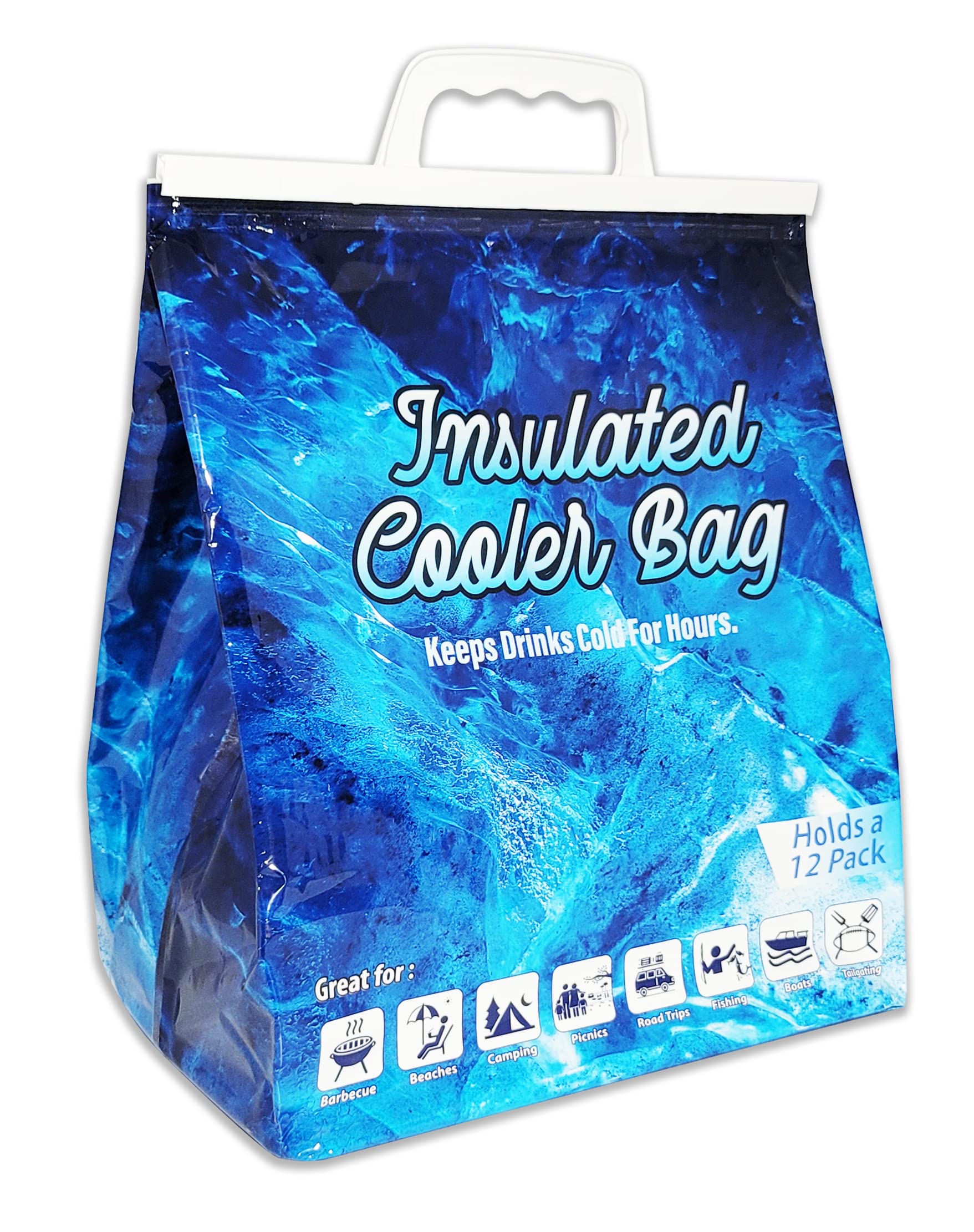ICE N COLD Medium Insulated Cooler Bags for Groceries, Food Deliveries, Camping, Hiking, Beach, Travel | Lightweight Soft Collapsible | Holds 12-Pack Beverage| Fast Same Day Shipping (24)