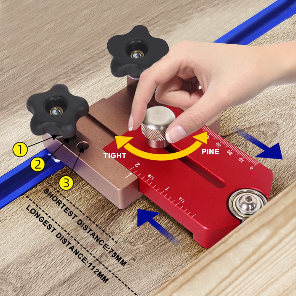 Extended Thin Rip Jig Table Saw Jig Guide Table Saw Fence Guide Compatible with Most Router Table Band Saw, Table Saw Accessories for Cutting Repetitive Narrow Strips(Red)