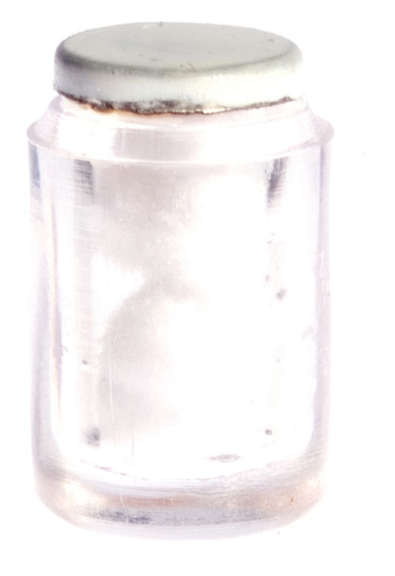 Farrow Industries Dollhouse Miniature Glass Jar of Cotton Balls