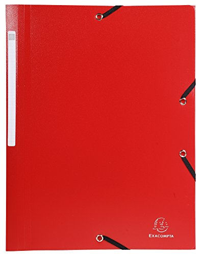 Exacompta - Ref 55840E - Opaque PP Elasticated 3-Flap Folders - Suitable for A4 Documents, 0.5mm Polypropylene, Spine Label, Suitable for Confidentiality - Assorted Colours (Pack of 10)