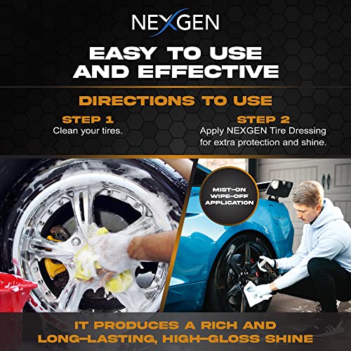 Nexgen Tire Dressing β Water Based Tire Protector β Easily Remove Dirt and Restore Original Shine - H20 Based - 8 oz