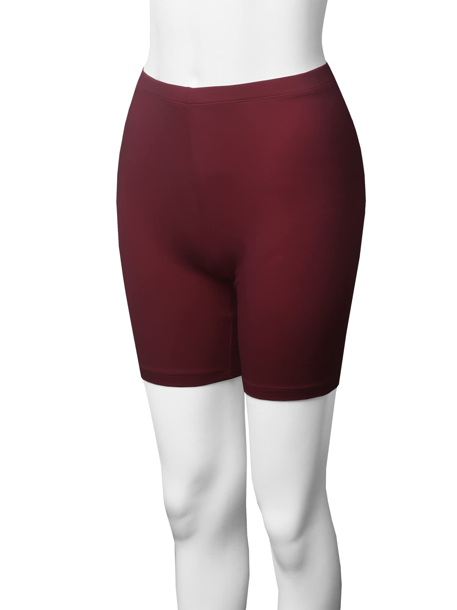 Essential Active Daily Cotton Mid Rise Biker Shorts Dark Burgundy 3X