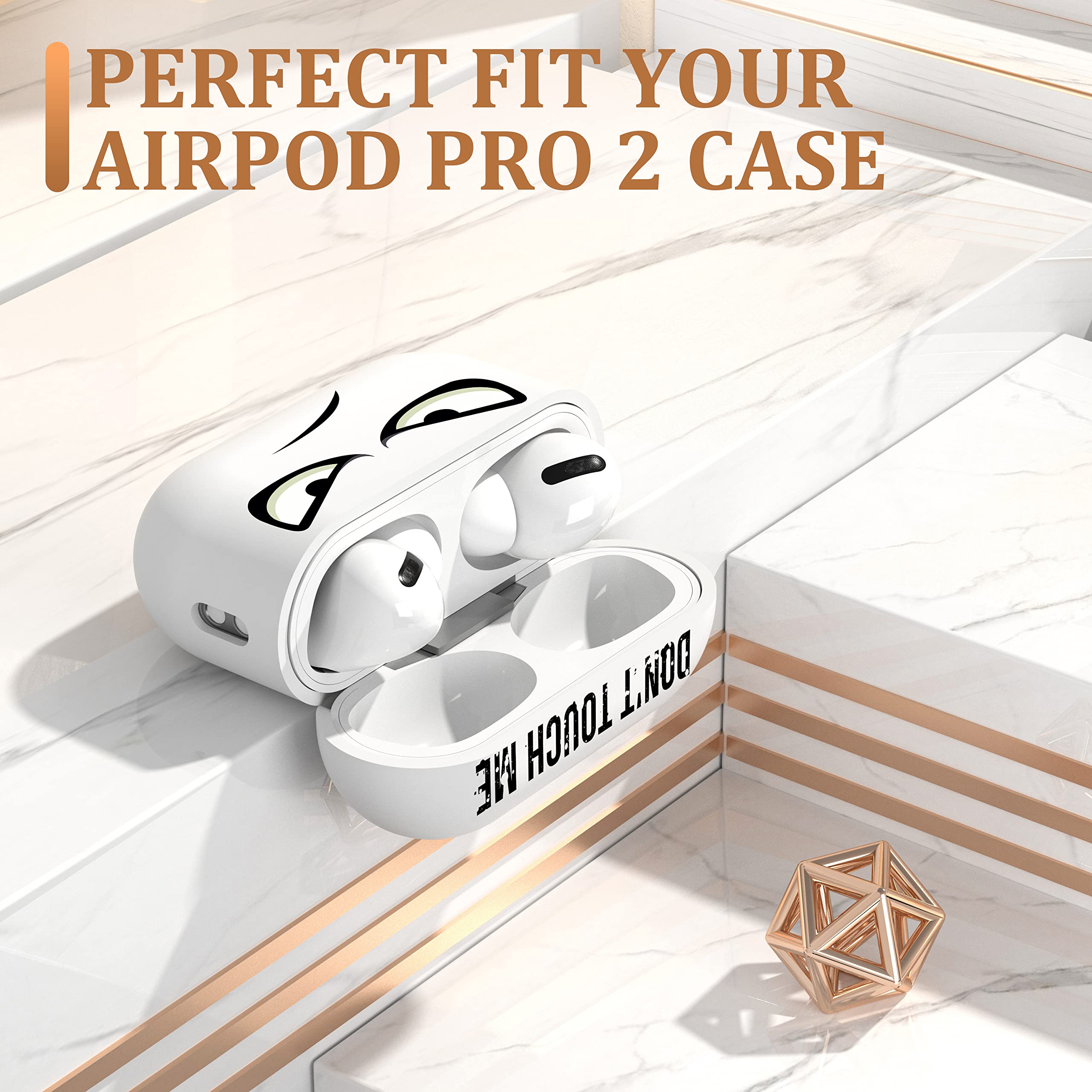 Maxjoy for AirPods Pro 2nd Generation Case Cover, Cool Cute AirPod Pro 2 Case for Women Men Protective Silicone Soft iPod Pro 2 Cover with Keychain Strap for Airpods Pro 2nd Gen Charging Case, Black