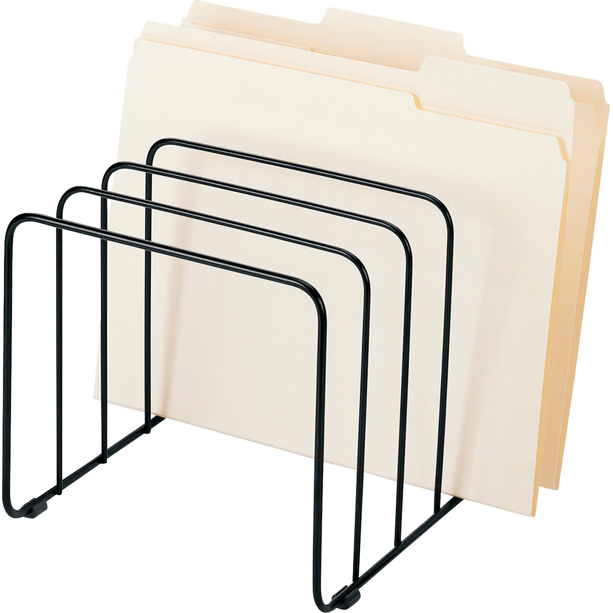 Fellowes Vertical File, 5 Sections, Wire, Black (72351)