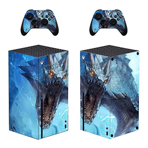 FELIPE SEIJI KUBA Protective Vinyl Skin Decal Cover for Xbox Series X Console Wrap Sticker Skins with Two Free Wireless Controller Decals Ice Born