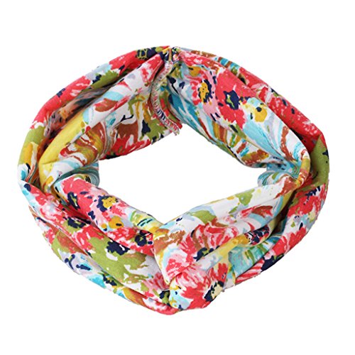 ELACUCOS Headbands for Women Criss Cross Boho Floal Style Head Bands for Women's Hair 4 Pack
