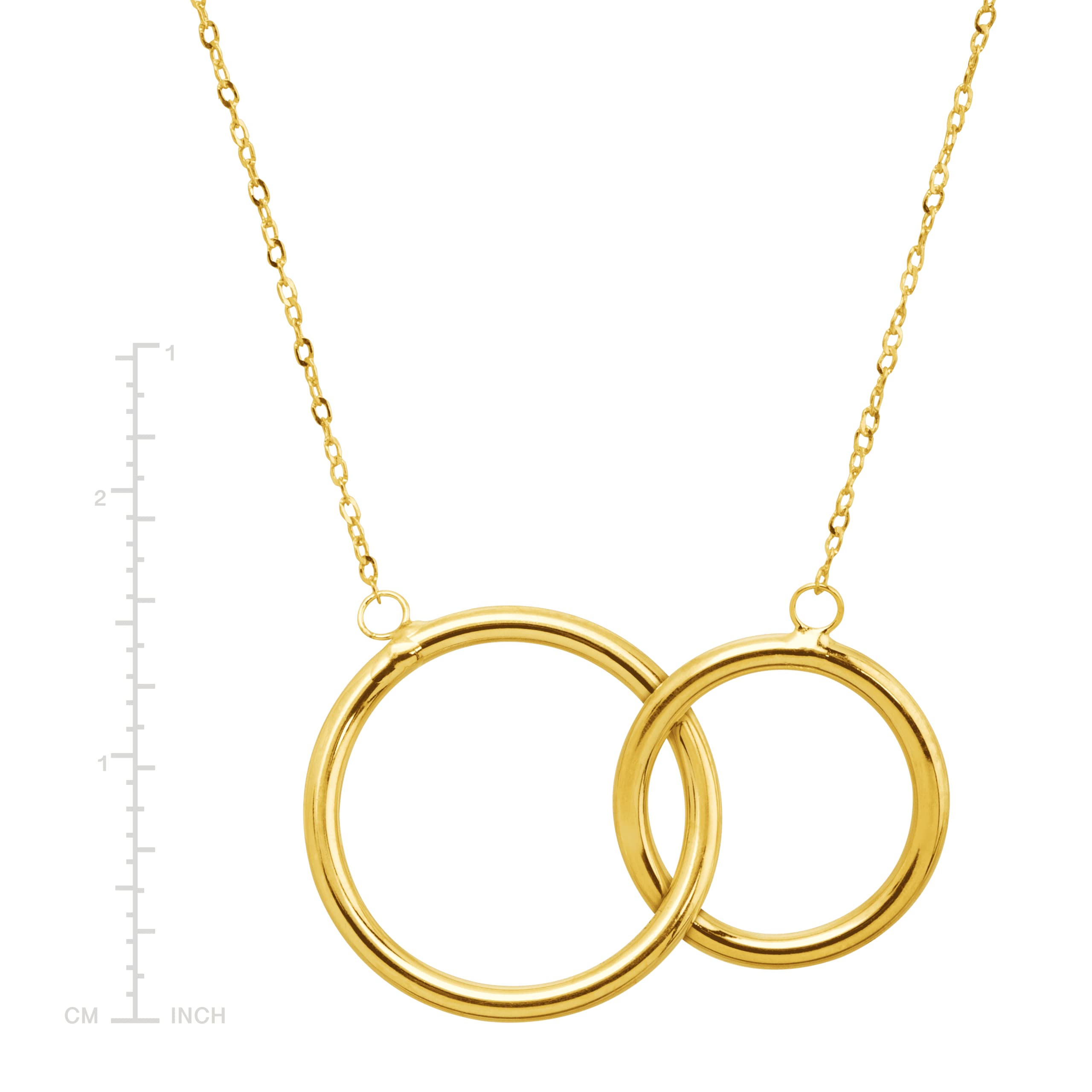 Eternity Gold Interlocking Rings Necklace in 10K Gold