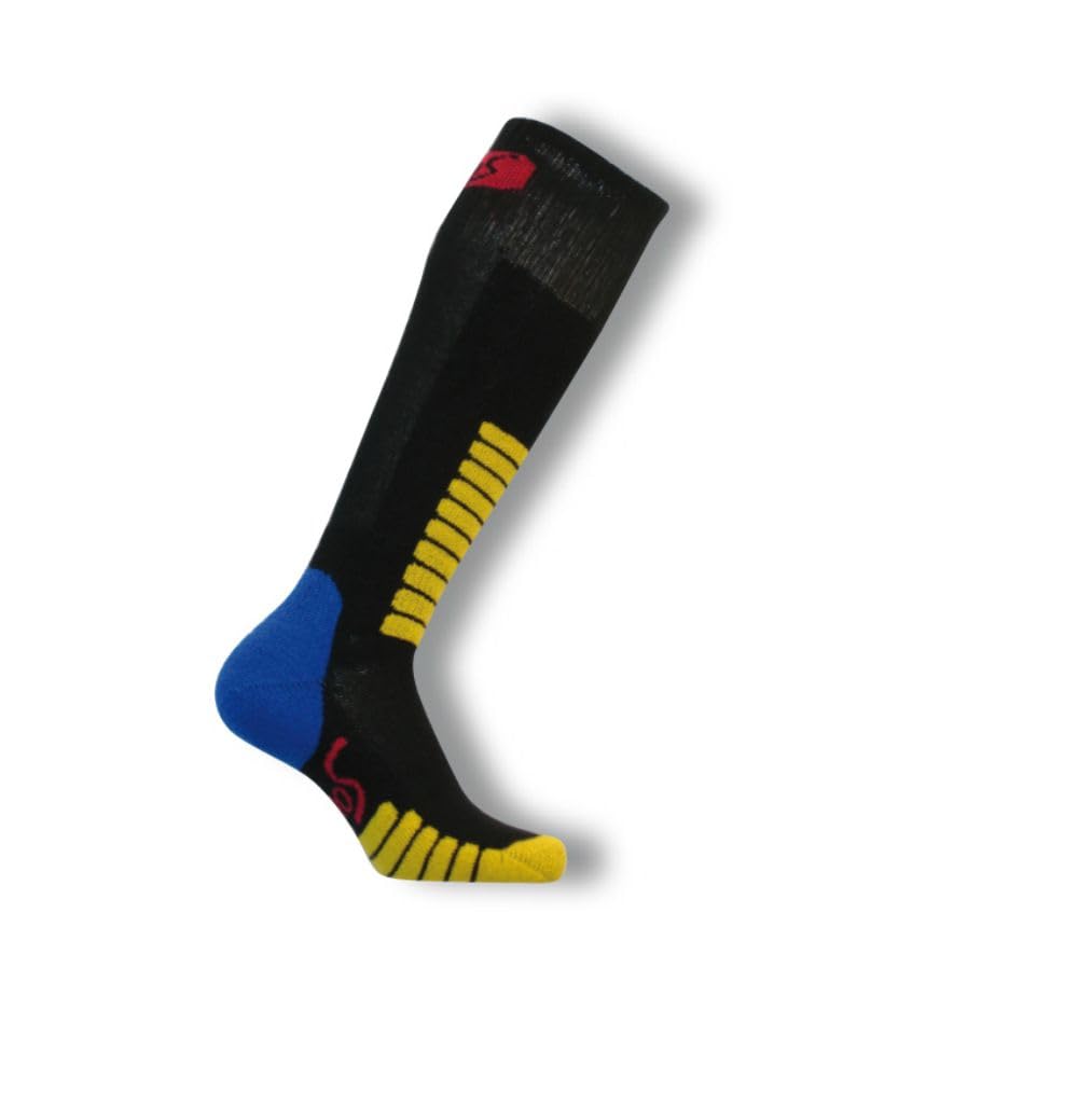 Eurosock Little Kids Ski Supreme Jr OTC, Black/Yellow, 3X-Small