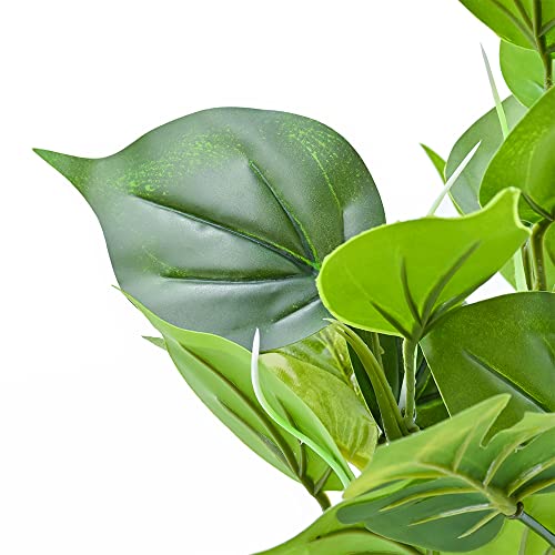 MRTIOO Reptile Artificial Plants, Terrarium Plants Decorations Supplies, Rainforest Ground Plant, Amphibian Habitat Hideout Tank Accessories (L)