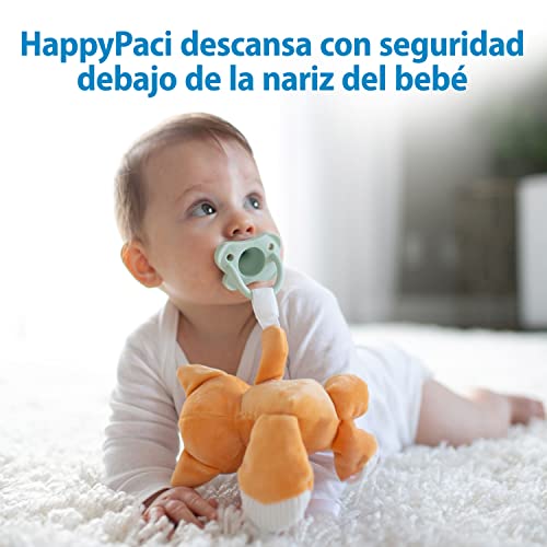 Dr. Brown's Baby Lovey Pacifier and Teether Holder, Dragon with Ecru HappyPaci, 100% Silicone, 0-6m