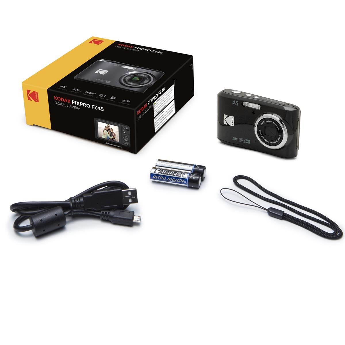 Kodak PIXPRO FZ45 Friendly Zoom Digital Camera (Black) Bundle with Camera Case (2 Items)