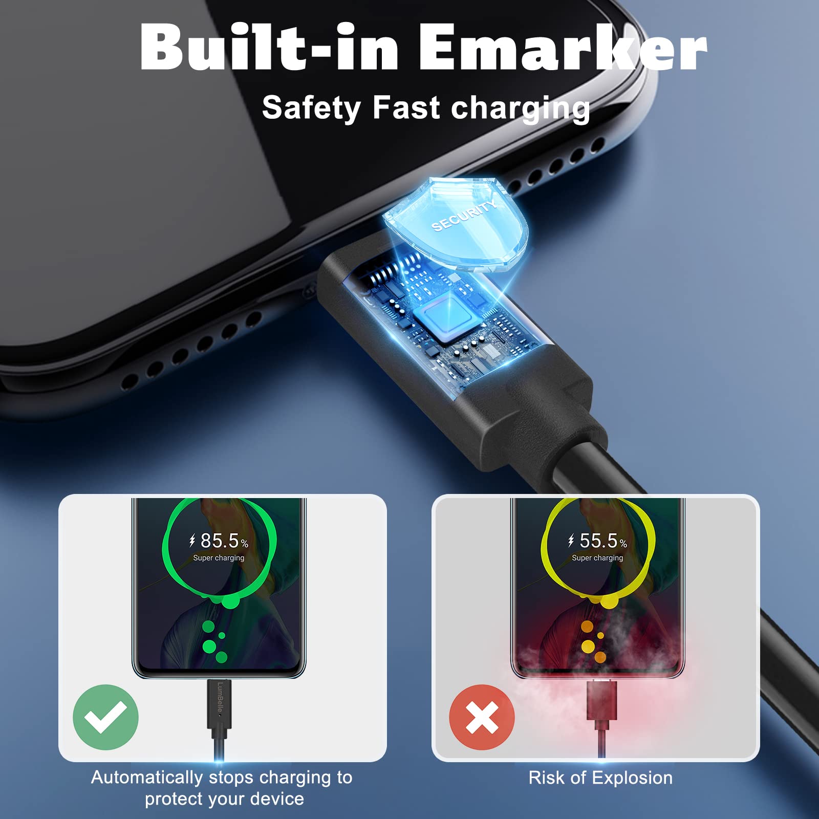 LumBelle 240W Thunderbolt 4 Cable USB C to USB C Cable 4Ft 40Gbps Data Transfer, 8K Display/Dual 4K Type C Cable Compatible with Thunderbolt 4 3 USB-C USB 4