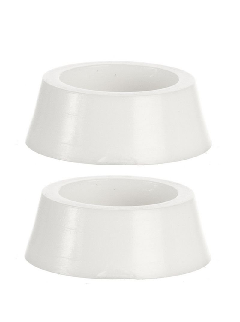 Farrow Industries Dollhouse Miniature Set of 2 White Pet Food Dishes
