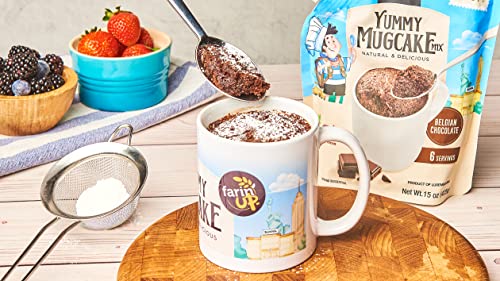 Farin'UP Mug Cake Mix with Belgian Chocolate, 15oz | Resealable, No Mess Packaging (Pack of 1)