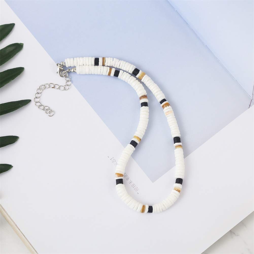 Femtindo Puka Shell Necklace Chip Beaded Necklaces for Women Summer Beach Puke Shell Choker Collar for Vsco Girl