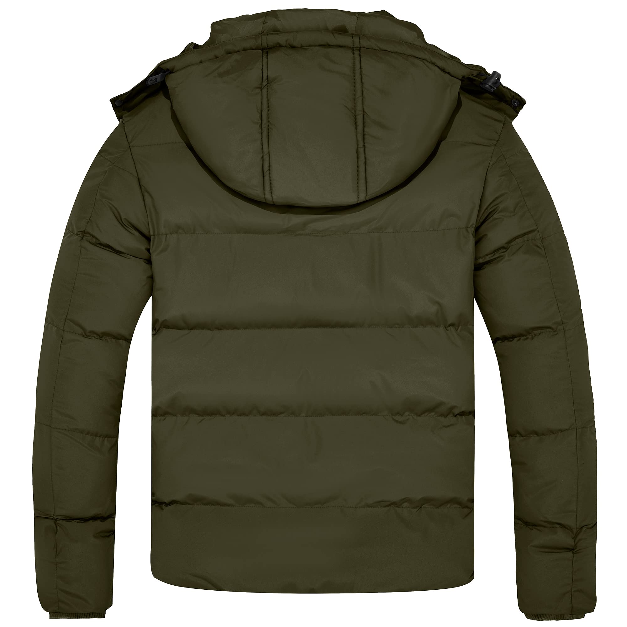 FARVALUE Mens Winter Coats Warm Puffer Jacket Thicken Winter Parka Padded Outwear with Hood Army Green Medium
