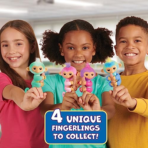 Fingerlings 2023 NEW Interactive Baby Monkey Reacts to Touch – 70+ Sounds & Reactions – Charli (Purple)