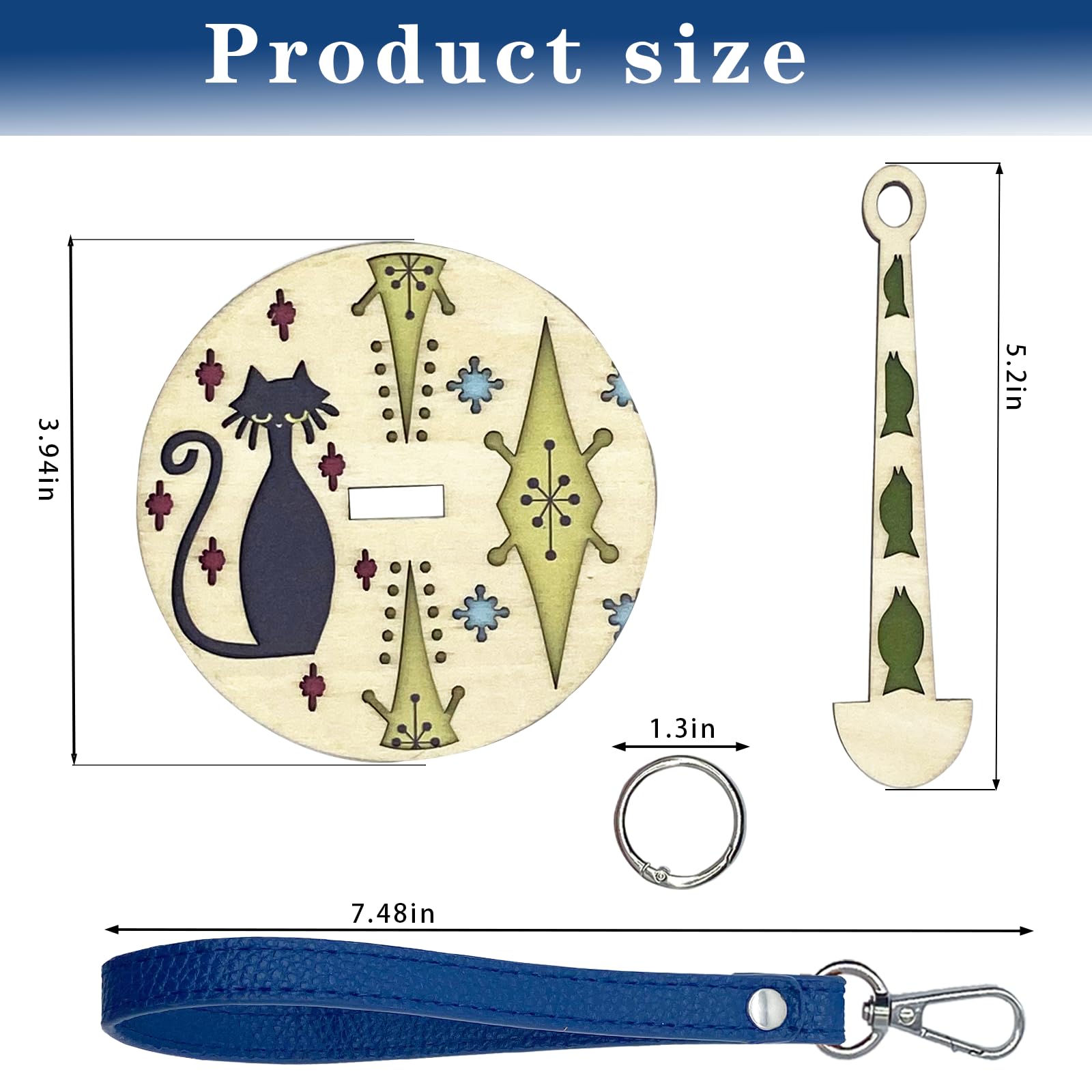 Portable Wrist Yarn Holder, Wood Wrist Yarn Ball Minder Stand with Leather Wristband