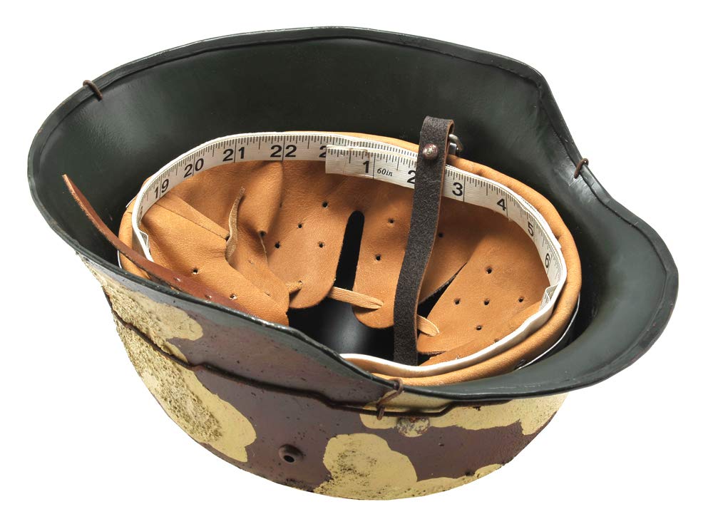 German WW2 M35 Afrika Korps Wehrmacht Helmet Textured Brown Tan Camouflage with Wire 1138WWS
