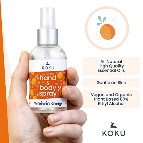 KOKU Citrus Hand & Body Spray Set of 3 Scents | Lemon-Lime-Mandarin Orange | 3 x 3 fl oz