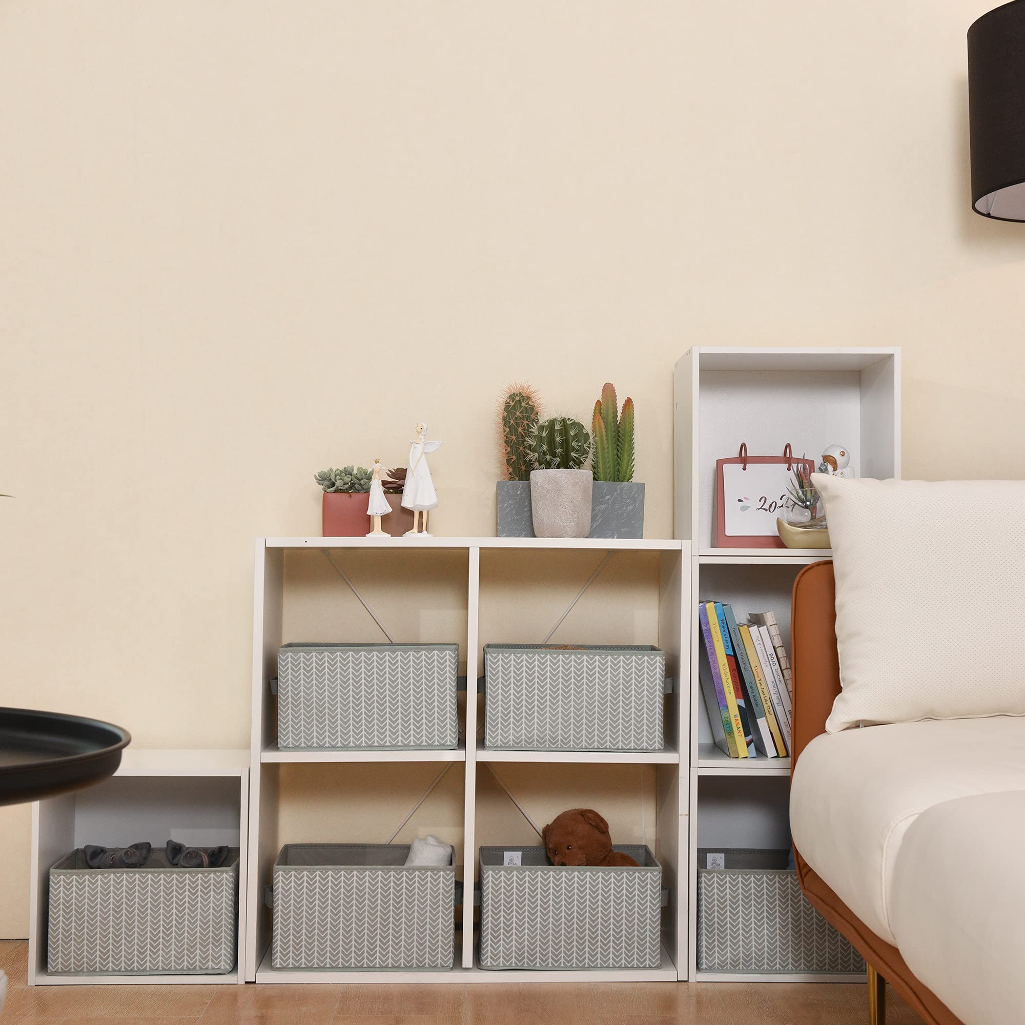 GRANNY SAYS Bundle of 3-Pack Shelf Storage Baskets & 1-Pack Closet Hanging Storage Shelves