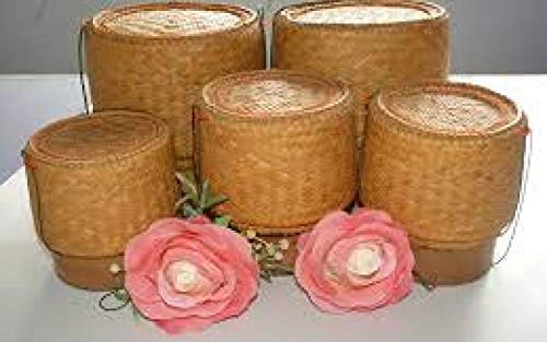 THAI - LAO kitchen bamboo basket kratib sticky rice cooker amp steamer handmade 5 pcs