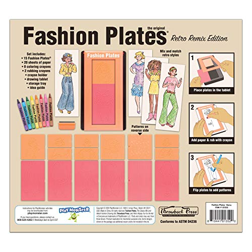 Fashion Plates — Retro Remix Edition — Mix-and-Match Drawing Set — Make 100s of Fabulous Fashion Designs — Ages 6+