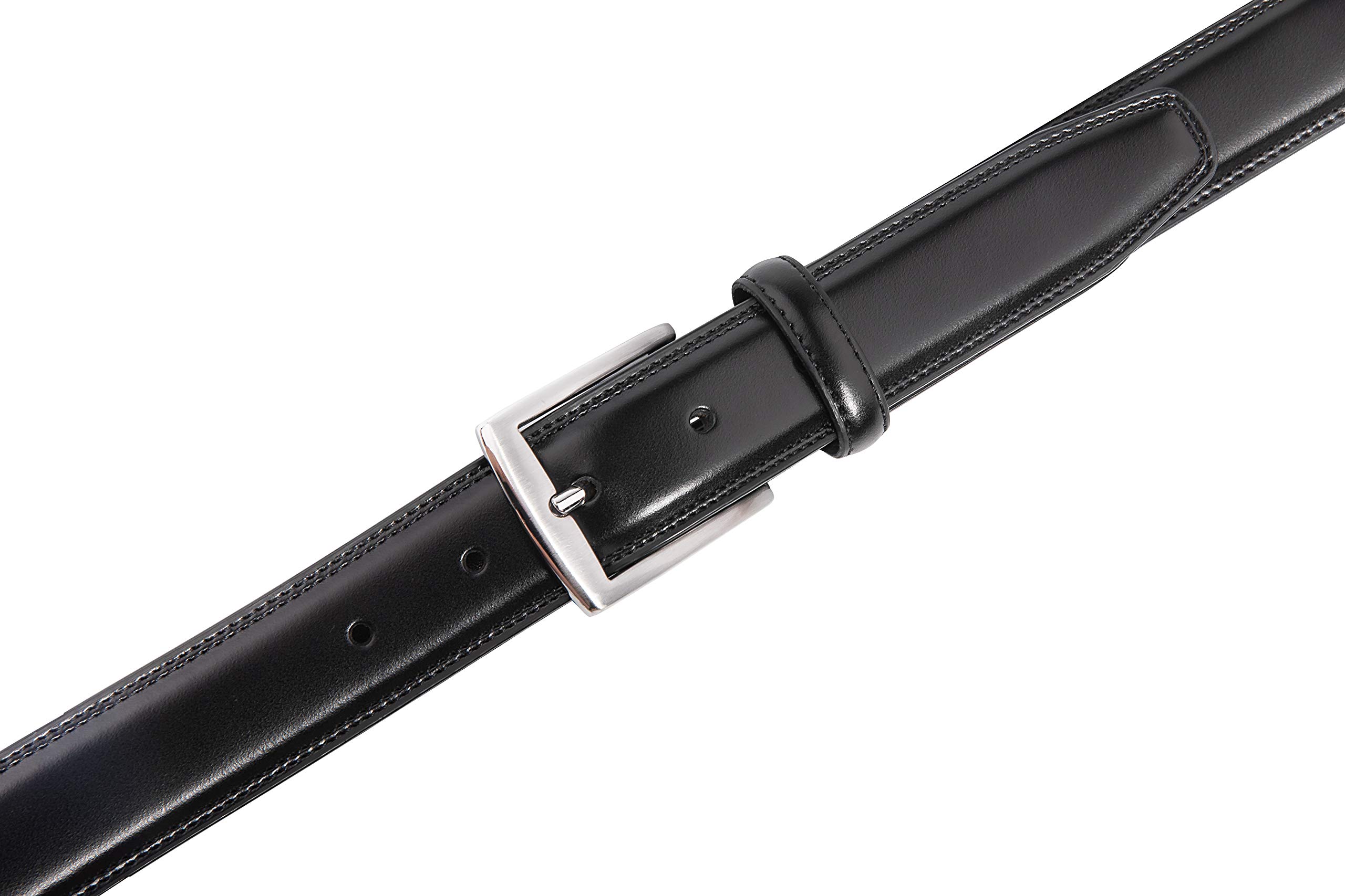 Fabio Valenti Mens Black Leather Belt (38, Black)