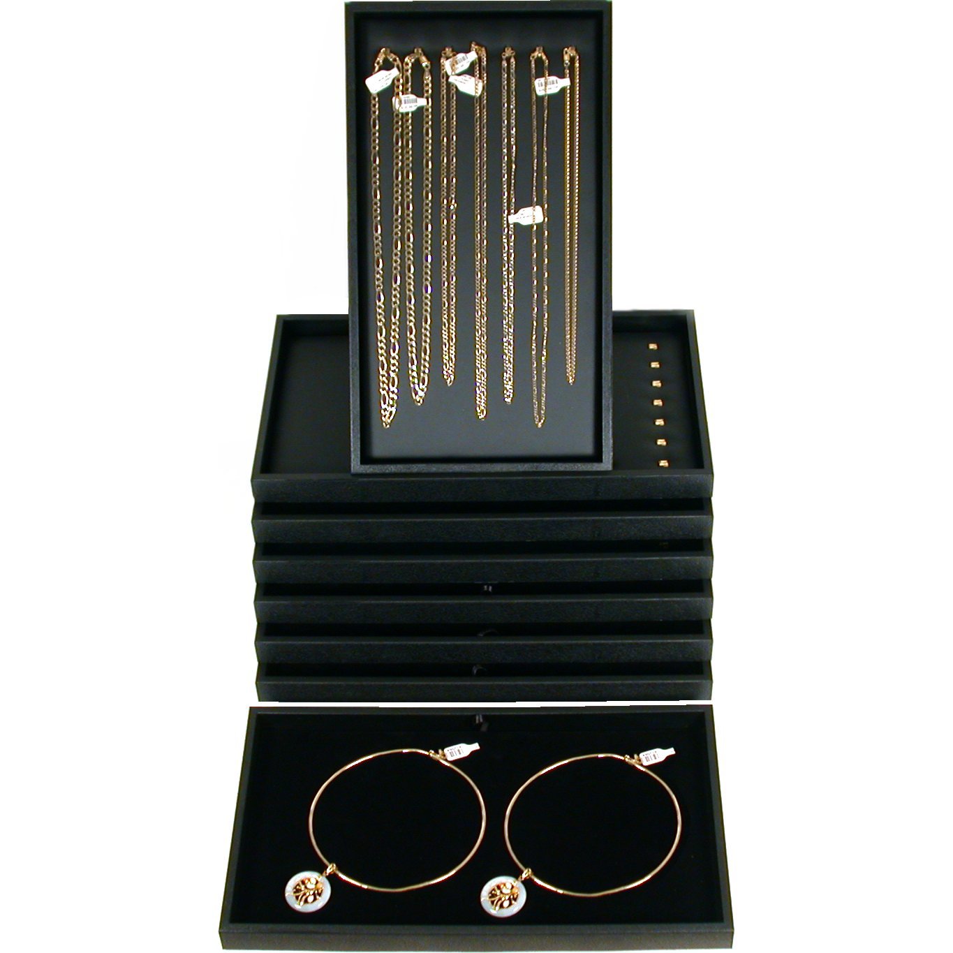 Jewelry Display Carrying Case Rolling With Trays New