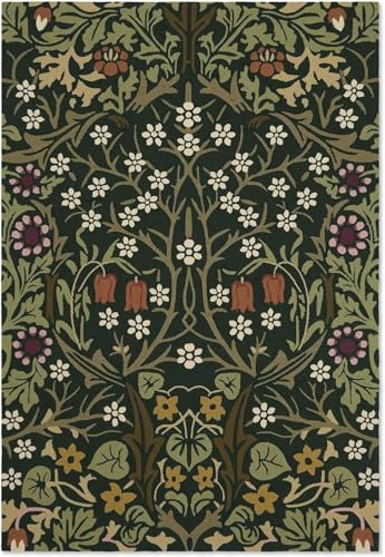 Restoration and Renovation Handmade Floral Area Rug | Vibrant Flower Design, Exquisite Craftsmanship Premium Quality | Living Room Bedroom & Kitchen Décor (Green, 5' x 8')