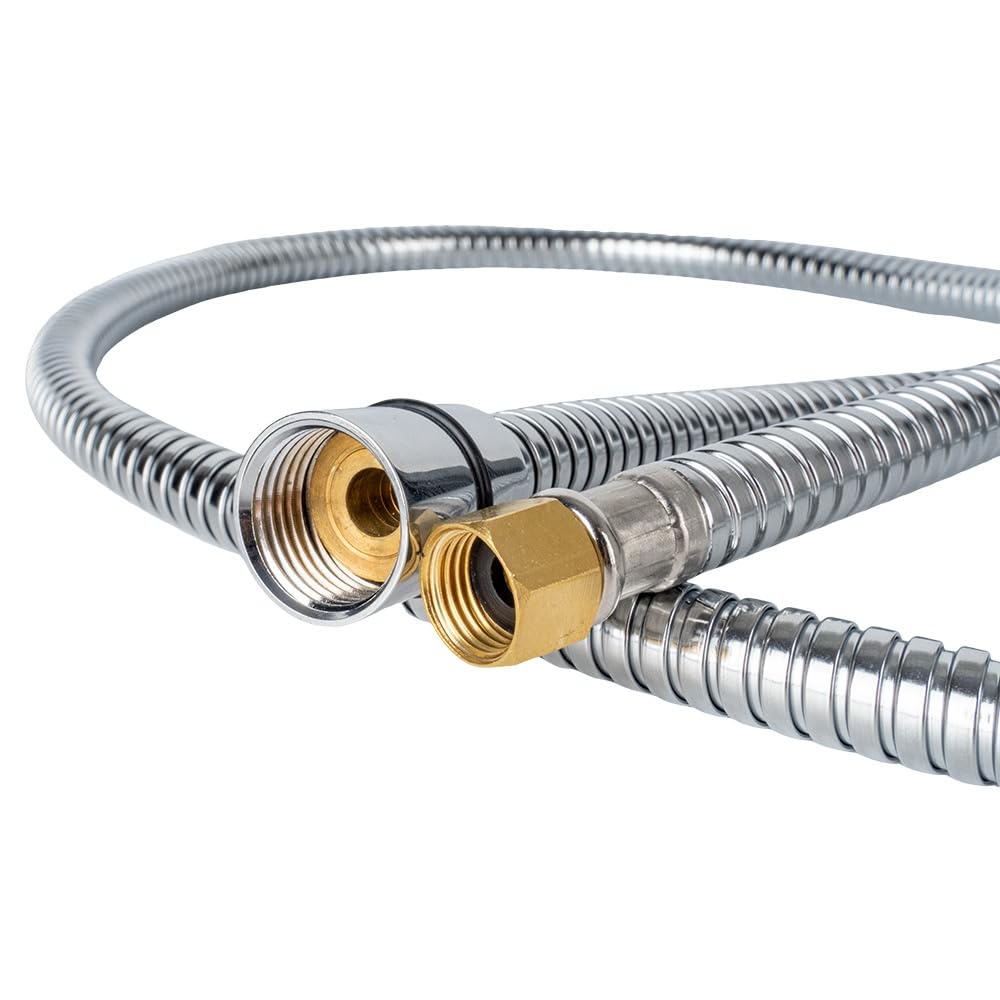Socila Professional Stainless Steel Shampoo Bowl Hose - 1/2" Thread Sprayer Head to 1/4" Thread Water Pipe for Barber Shop & Salon Sink Replacement Part for Faucet and Sprayer