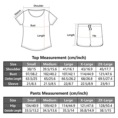 UMIRIKO Cute Funny Frog Heart Womens Pajama Sets, Soft Short Sets Women 2 Piece Pajama Sets, Size L 21330291