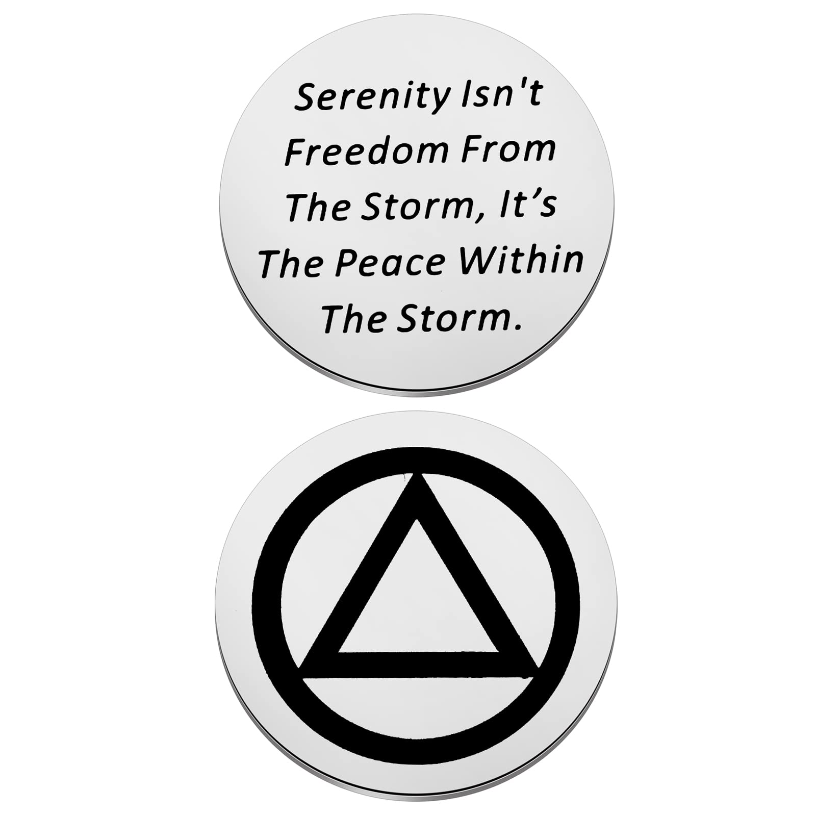 FEELMEM Sobriety Gift Pocket Token AA Recovery Serenity Prayer Gift Serenity Peace Within The Storm Token Alcoholics Anonymous Sober Gift New Beginnings Gift (Serenity Isn’t-3)