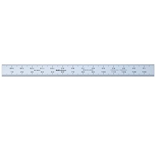 Mitutoyo 182-231, Steel Rule, 300mm ( 1mm, 0.5mm), 1/64" Thick X 12mm Wide, Satin Chrome Finish Tempered Stainless Steel