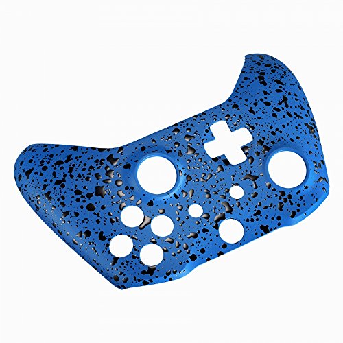 eXtremeRate Textured Blue Faceplate Cover, 3D Splashing Front Housing Shell Case, Comfortable Non-Slip Replacement Kit for Xbox One Wireless Controller Model 1708 - Controller NOT Included
