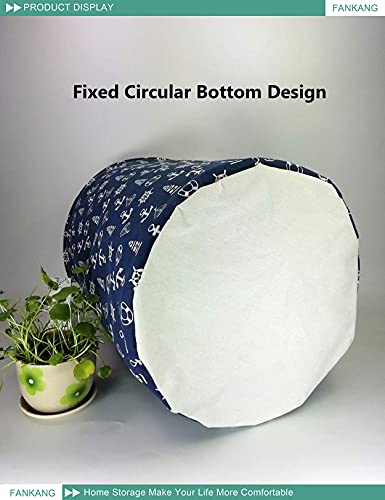 FANKANG Storage Basket, Nursery Hamper Canvas Laundry Basket Foldable with Waterproof PE Coating Large Storage Baskets for Kids Boys and Girls, Office, Bedroom, Clothes,Toys(Sailboat)