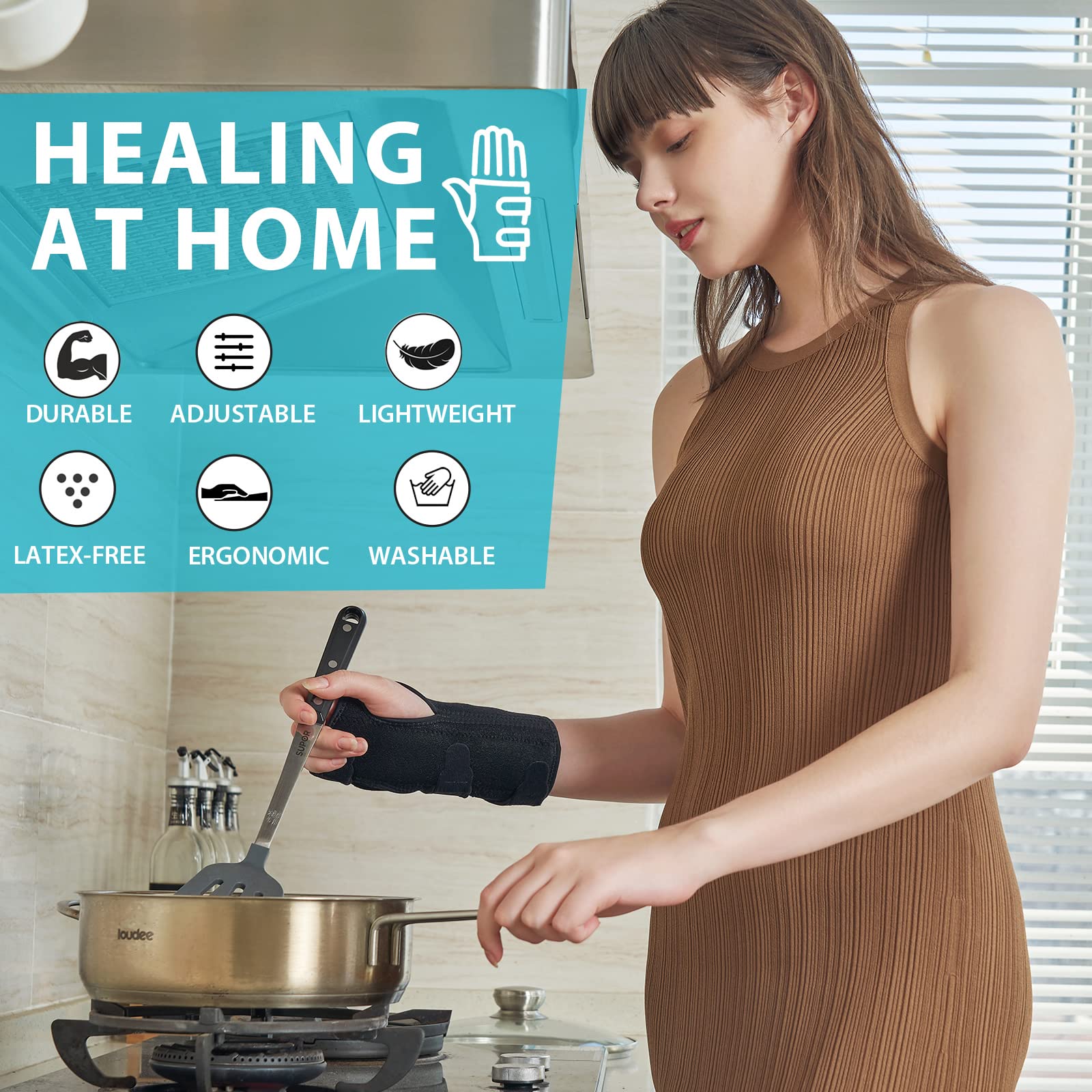 KD Carpal Tunnel Wrist Brace: Night Wrist Sleep Support Brace Relief for Tendonitis, Arthritis Pain, Latex-free Hand Brace Wrist Splint, Fits Left or Right