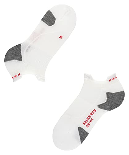 FALKE Men's RU5 Race Invisible Running Socks, No Show, Ultralight Cushion, Athletic Sock, Breathable Quick Dry, Nylon, White (White-Mix 2020), 9-10, 1 Pair