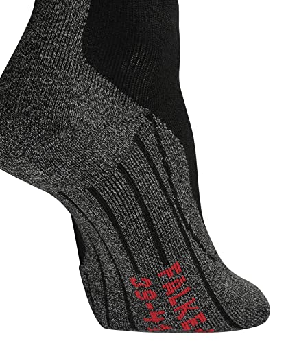 FALKE Women's RU3 Comfort Running Socks, Mid Calf, Thick Cushion, Anatomic, Breathable Quick Dry, Organic Lyocell, Black (Black-Mix 3010), 8-9, 1 Pair