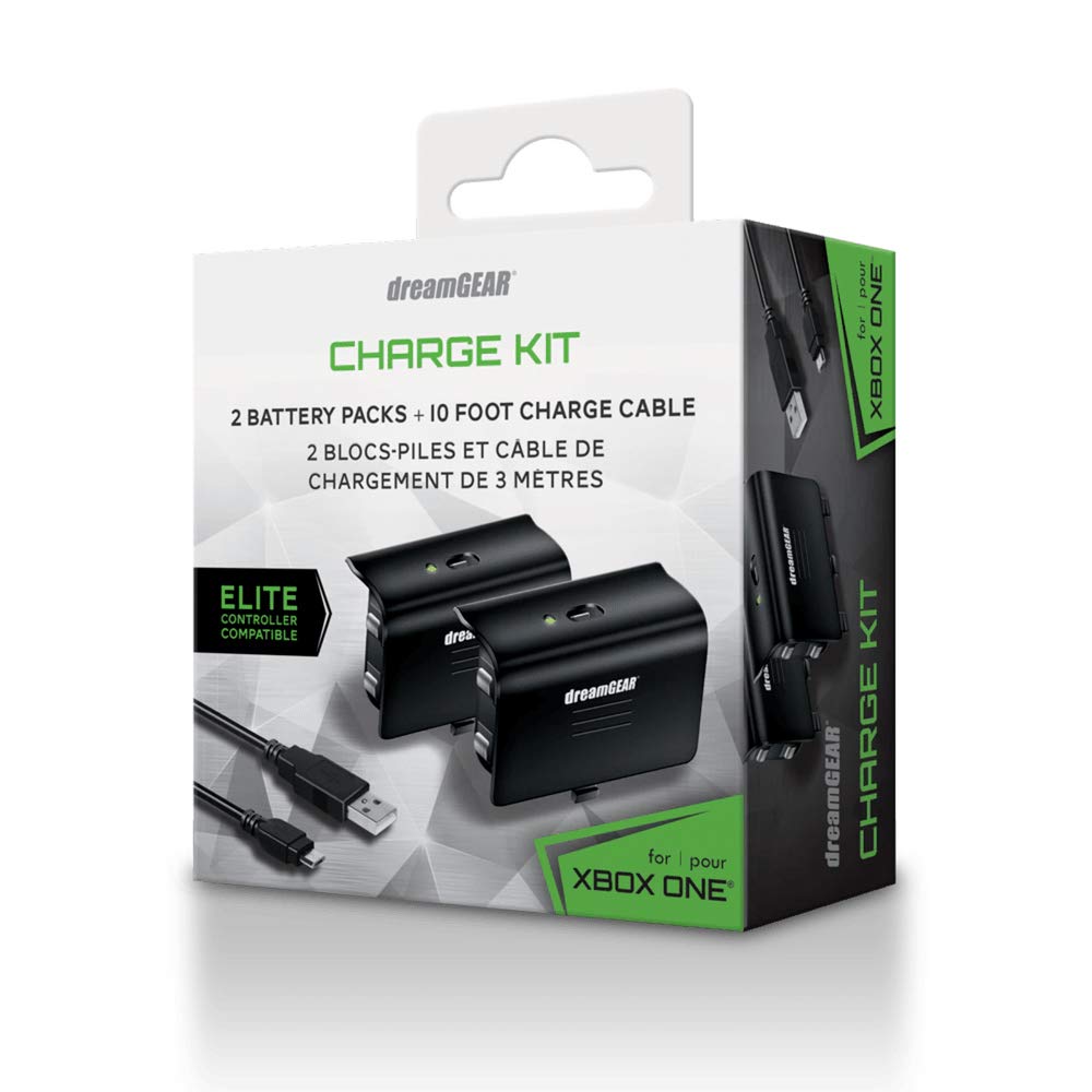 dreamGEAR Xbox One Charge Kit. Includes Charge Cable & 2 Rechargeable Batteries
