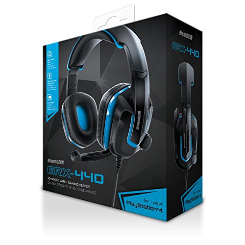 dreamGEAR GRX-440 Wired Headset for Nintendo Switch Lite/Switch/PS4/Xbox One/PC - Black/Blue (DGPS4-6447)