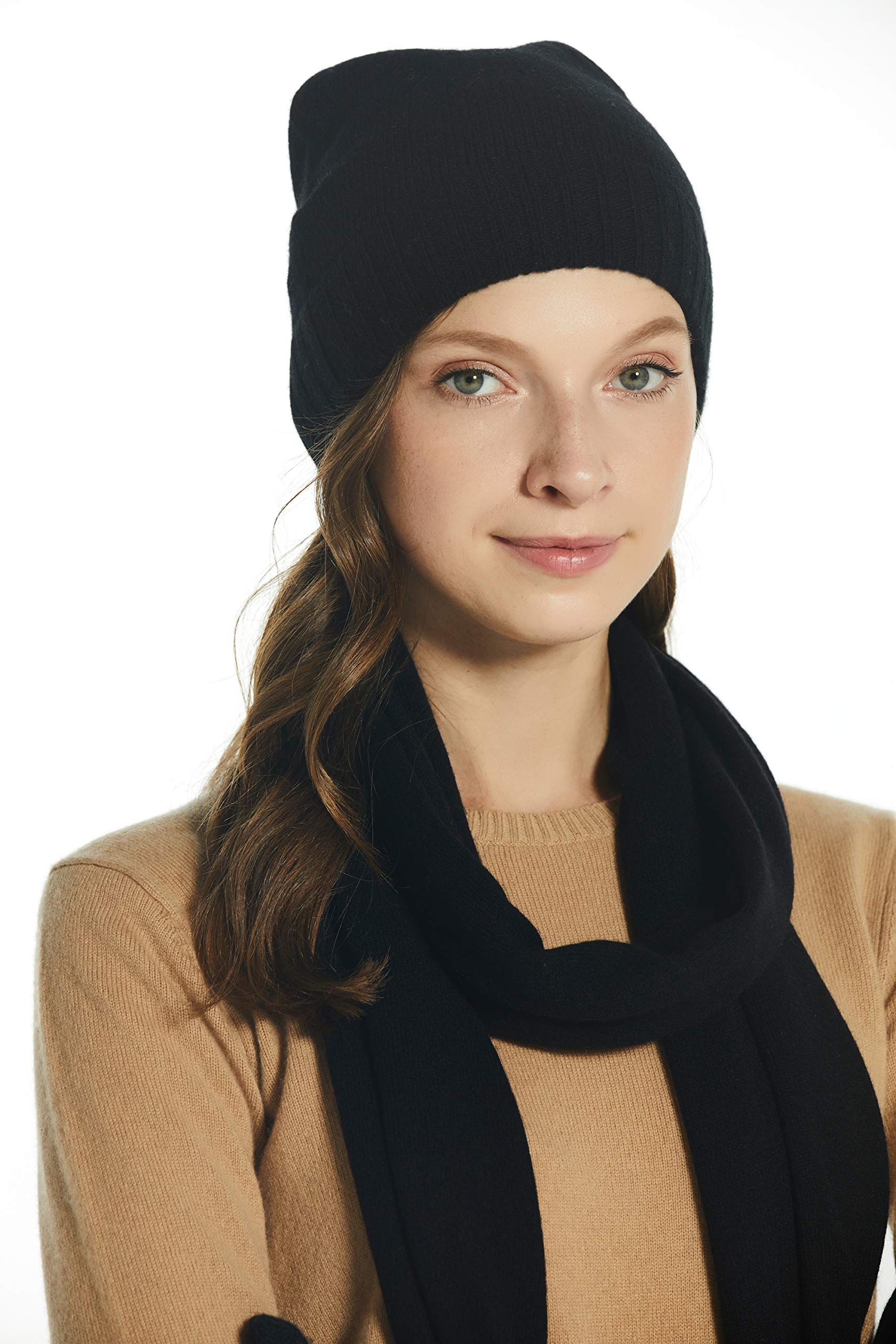 EURKEA 100% Pure Cashmere Winter Beanie Skullies Cap for Women, Soft Warm Lightweight Beanie