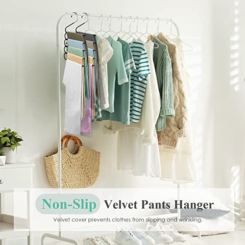 Velvet Pants Hanger Space Saving Non-Slip Jeans Hanger 4 Pack Black Multi-Layer Trouser Hanger, Tank Top Hanger Space Saving Bra Hanger for Closet Organizer Wooden Tie Storage Rack for Camisole (2Pcs)