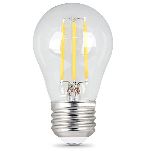 Feit Electric - Decorative Clear Glass Filament LED Dimmable 60W Equivalent Soft White (2700K) Classic A15 Light Bulb, 2-Bulb (BPA1560/827/LED/2), 3.2" H x 1.85" D