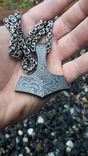 KE-0920-HK Beautiful Hand Forged Damascus Mjolnir Pendant Decoration accessories and EDC