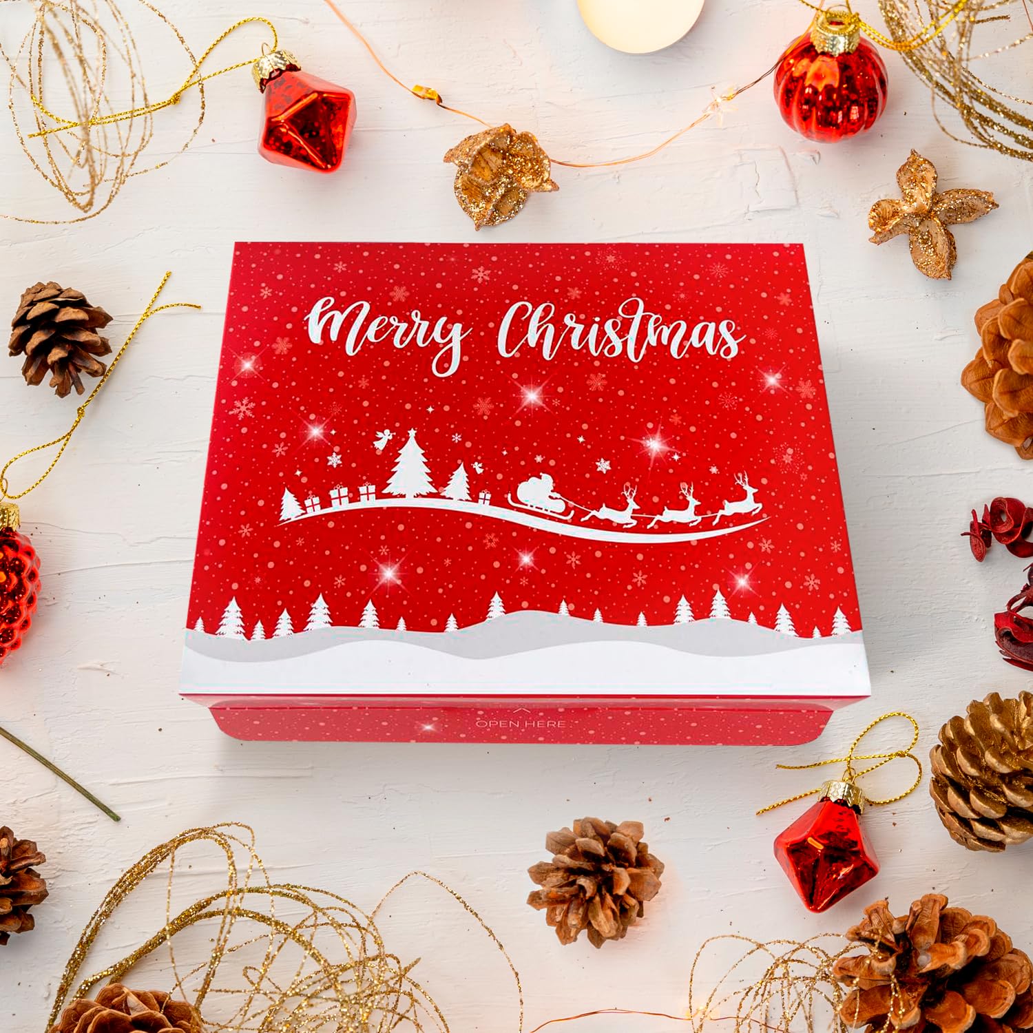 FETTIPOP Christmas Gift Box DIY Exploding Confetti (7.1x5.5x4.3 inches), Surprise Prank Gift Box