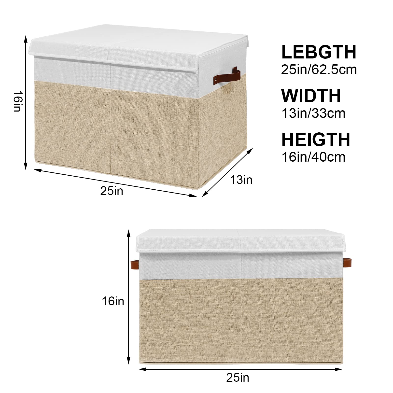 Gowee Large Toy Storage Box with Lid, Sturdy Toys Storage Chest Bin Organizer Basket with Dividers
