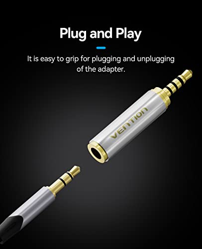 Vention 3.5mm Female to 2.5mm Male Audio Adapter Converter Premium Quality Headphone Earphone Headset 2.5mm to 3.5mm 3 Ring Jack Stereo or Mono 2 Pack